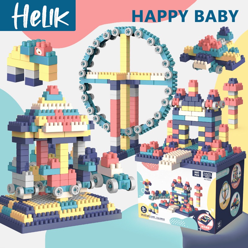 Jual Mainan Brick Balok Susun Anak 600pcs DIY Block Bongkar Pasang ...