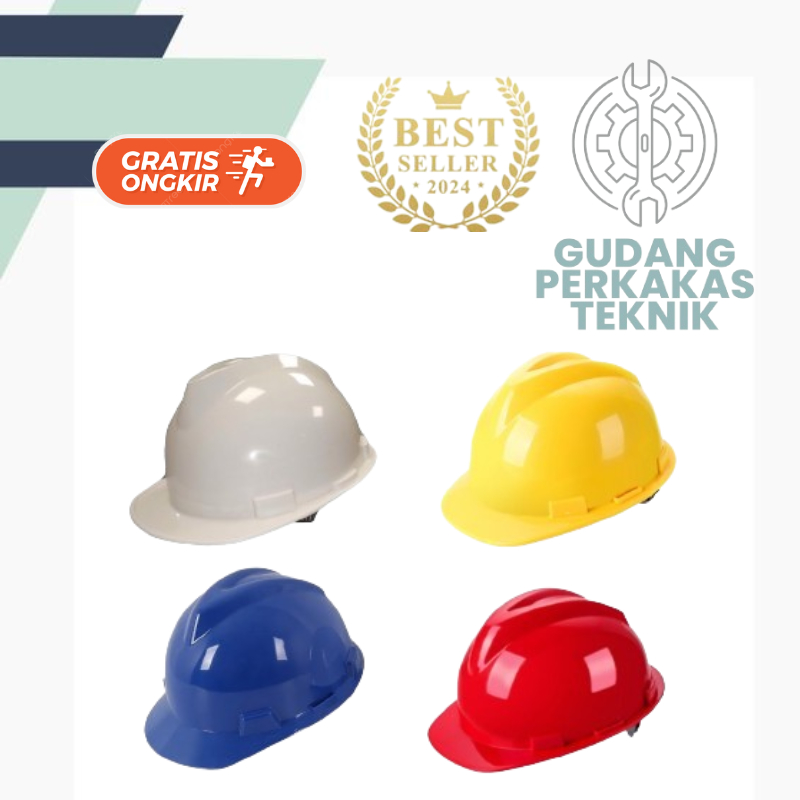 Jual Safety Helm Helmet Safety Proyek Lengkap SNI Kuning putih biru ...