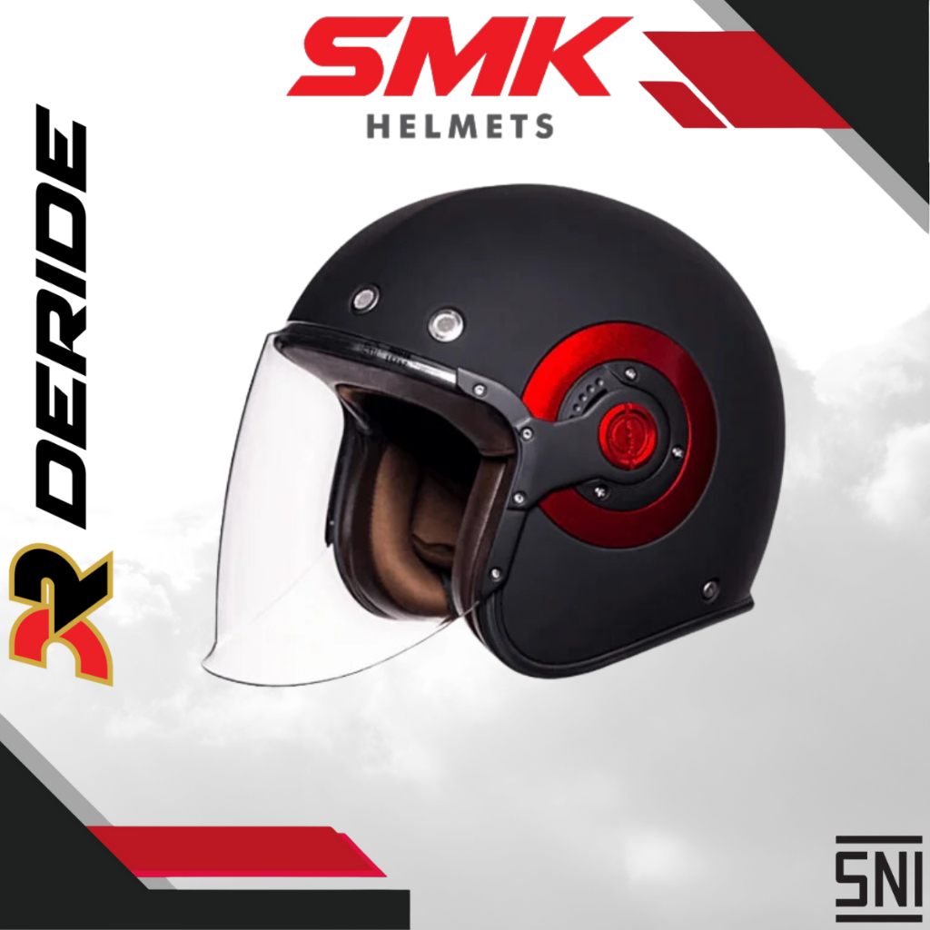 Jual HELM HALF FACE SMK RETRO JET MATT BLACK MA230 HALFFACE RETRO SNI ...