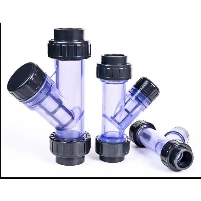 Jual Y Strainer PVC Clear 4 " Inch Socket Double Watermur Bening pipa ...