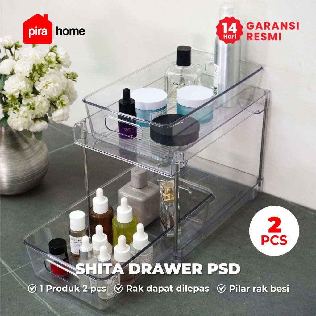 Jual PIRA HOME - SHITA DRAWER PSD Rak Laci Bening / Make Up Organizer ...