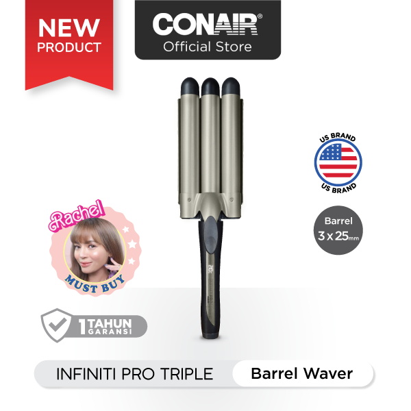 Jual Conair Catokan Gelombang Infinitipro Triple Barrel Waver | Shopee ...