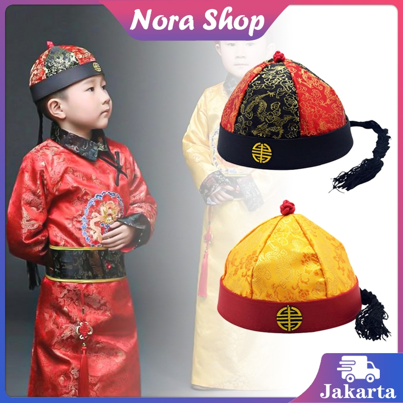 Jual Topi Cina Topi Cheongsam Motif Rambut Kuncir Kepang Anyam Imlek ...