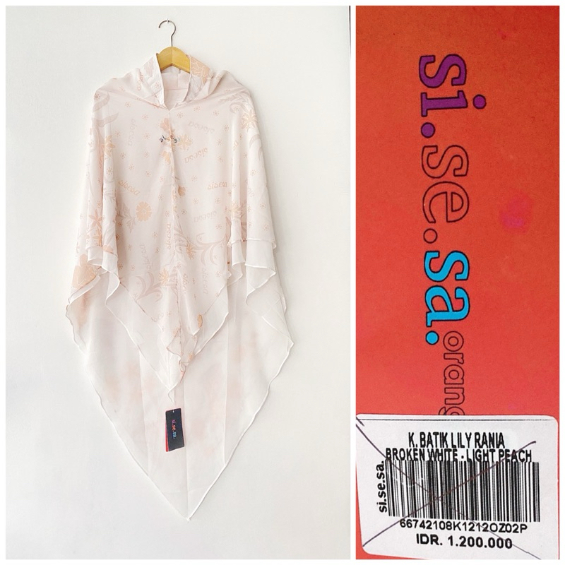 Jual khimar sisesa batik Rania broken white | Shopee Indonesia