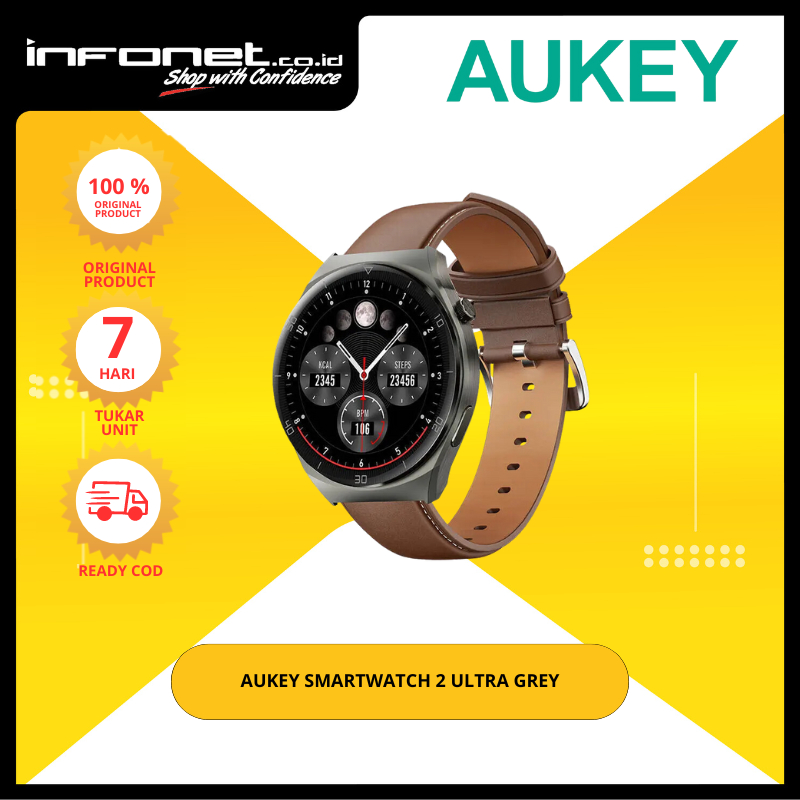 Jual AUKEY SmartWatch 2 Ultra Amoled Display Waterproof BluetoothCall ...