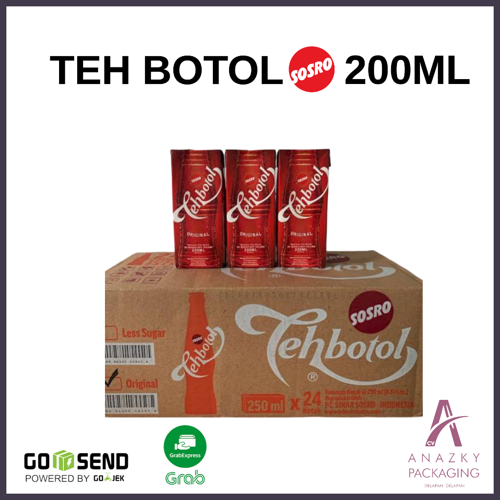 Jual TEH BOTOL SOSRO KOTAK 200ML (KHUSUS SAMEDAY INSTAN) | Shopee Indonesia