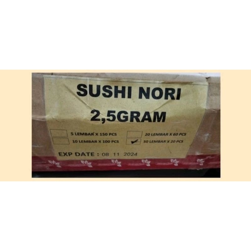 Jual 1 kardus Sushi nori java 50 sheet | Shopee Indonesia