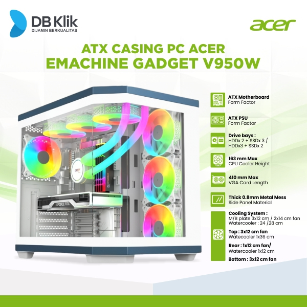 Jual Casing PC Acer Emachine Gadget V950W Atx White - V950 | Shopee ...