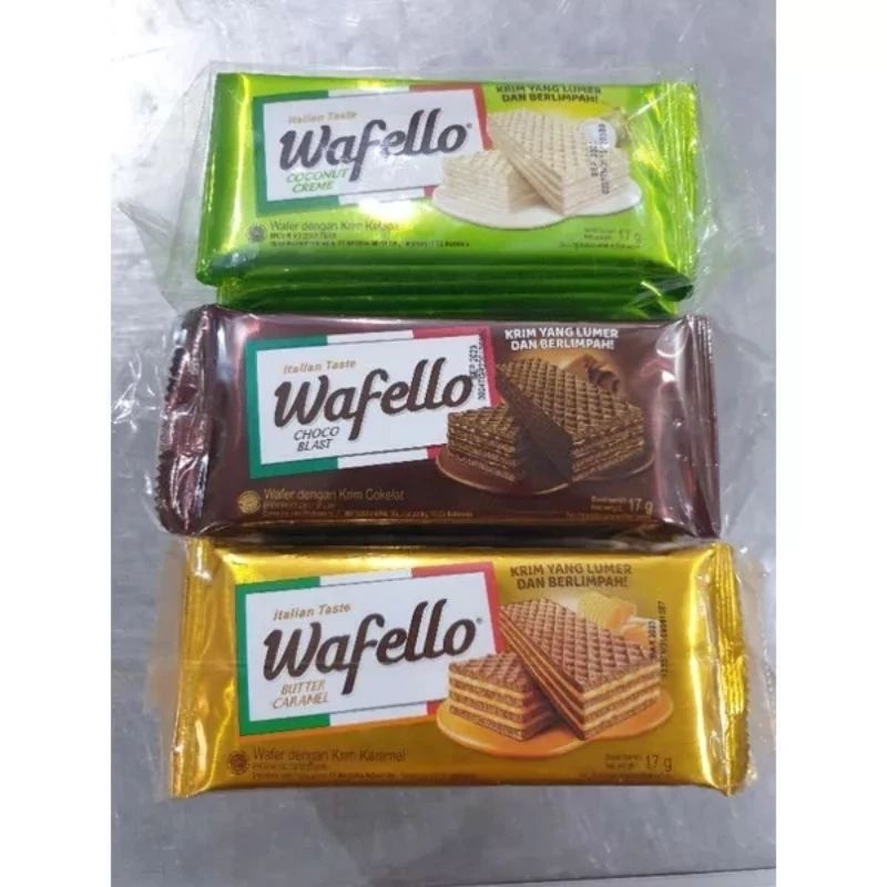 Jual WAFELLO wafer CoKELAT 1renteng WAFELO 17gr coklat | Shopee Indonesia
