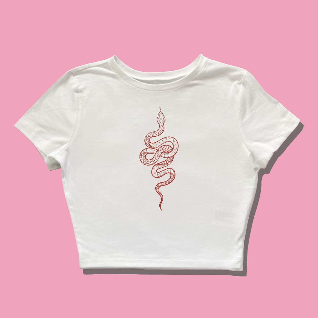 Jual Baby Tee Snake Y2k Style Crop Tee | Shopee Indonesia