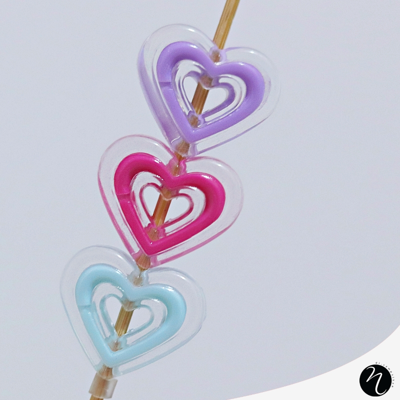 Jual 3pc Manik Akrilik List Love Bolong / Manik Pandora | Shopee Indonesia