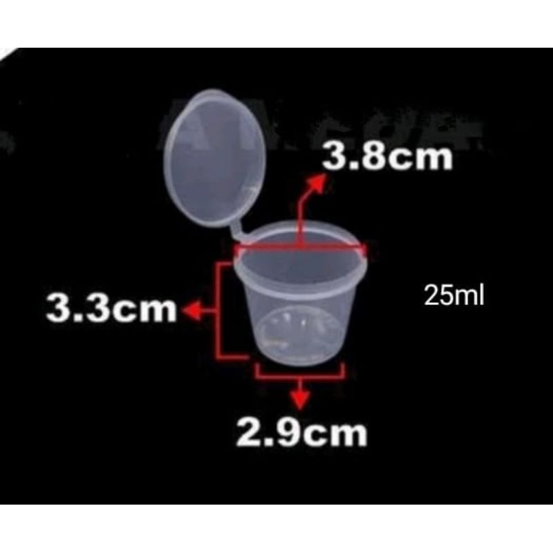 Jual Thinwall cup 25ml,35ml,60ml dan 100ml.anti tumpah @1 pack isi 50 pcs. | Shopee Indonesia