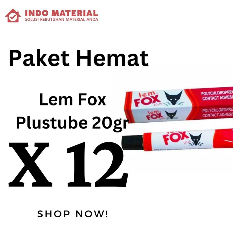 Jual Paket Hemat Lem Fox Plus Tube 20 gr 1 (satu) Lusin | Lem Serba ...