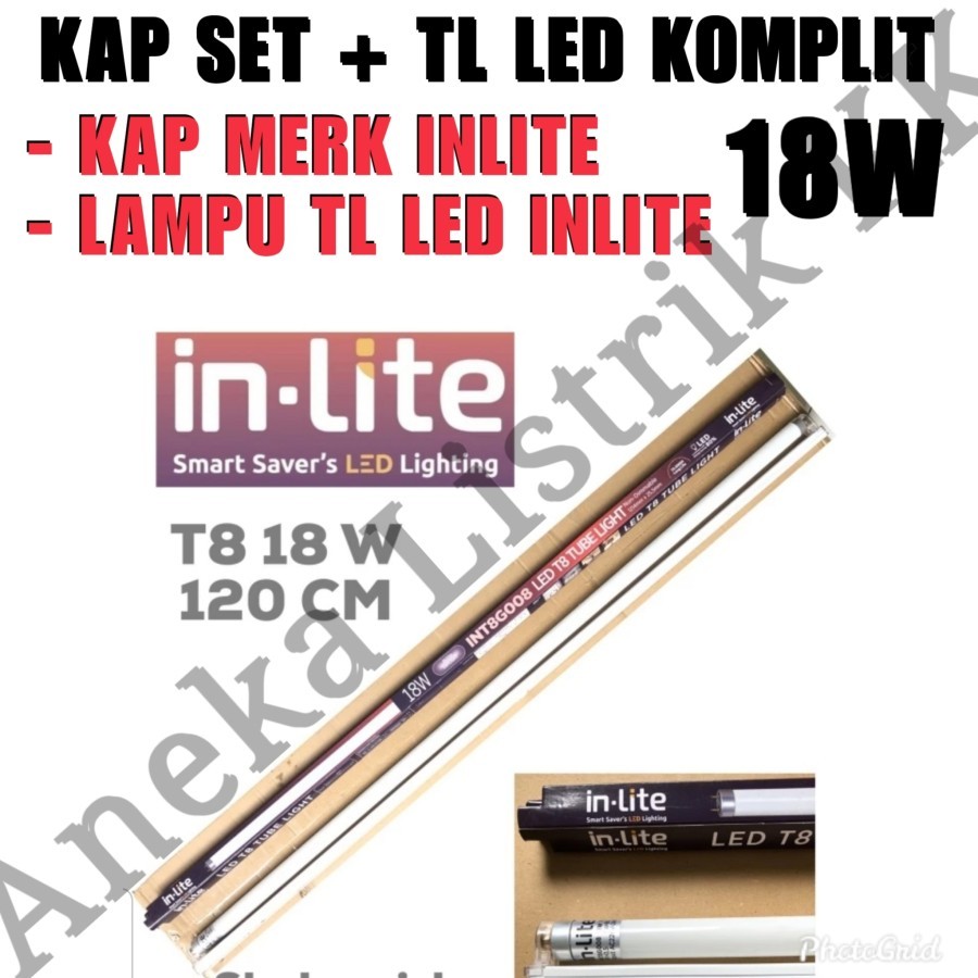 Jual INLITE KAP TL LED 18W KOMPLIT 120CM PLUS LAMPU IN LITE 18 W BUKAN ...