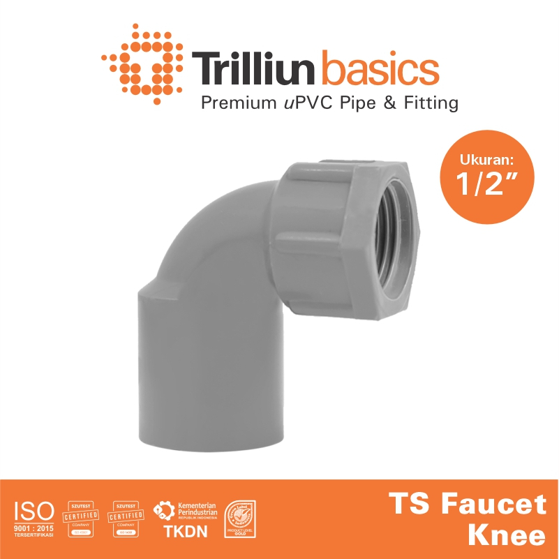 Jual Fitting Pipa uPVC Trilliunbasics TS Faucet Knee 1/2" Inch | Shopee ...