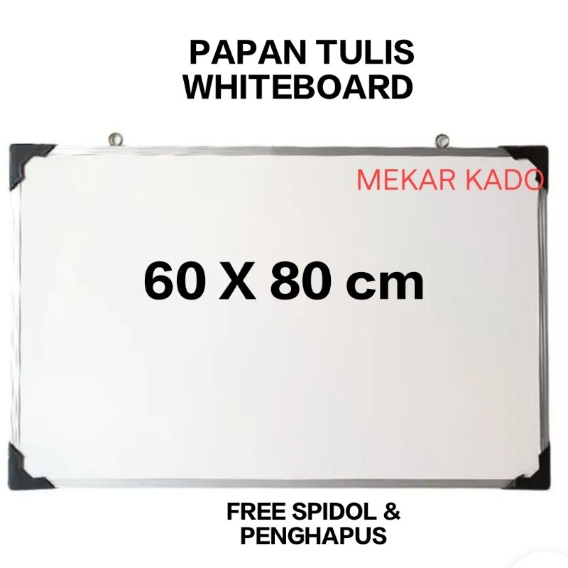 Jual Papan Tulis Whiteboard [60 x 80 cm] / White Board Belajar Ukuran ...