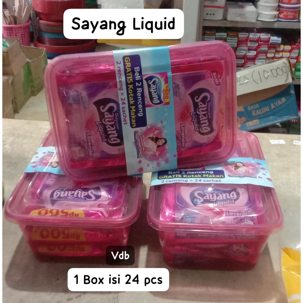 Jual TRS - DETERGEN SAYANG LIQUID 20ml ISI 24 SACHET GRATIS BOX ...
