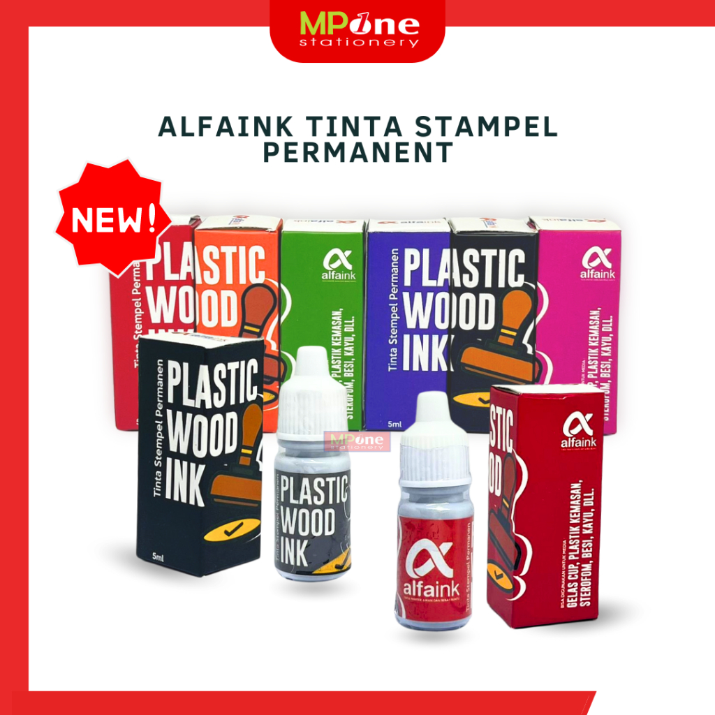 Jual Alfaink Tinta Stampel Permanent Warna 5ML / Plastic Wood INK ...