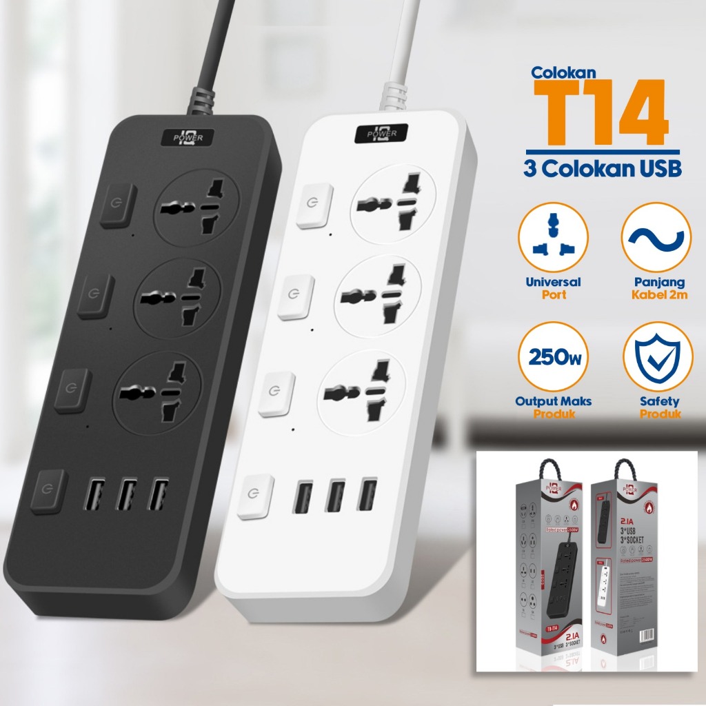 Jual Ideame Stop Kontak Colokan Listrik 3Ways Smart Power Strip Socket & Port USB Travel Best ...