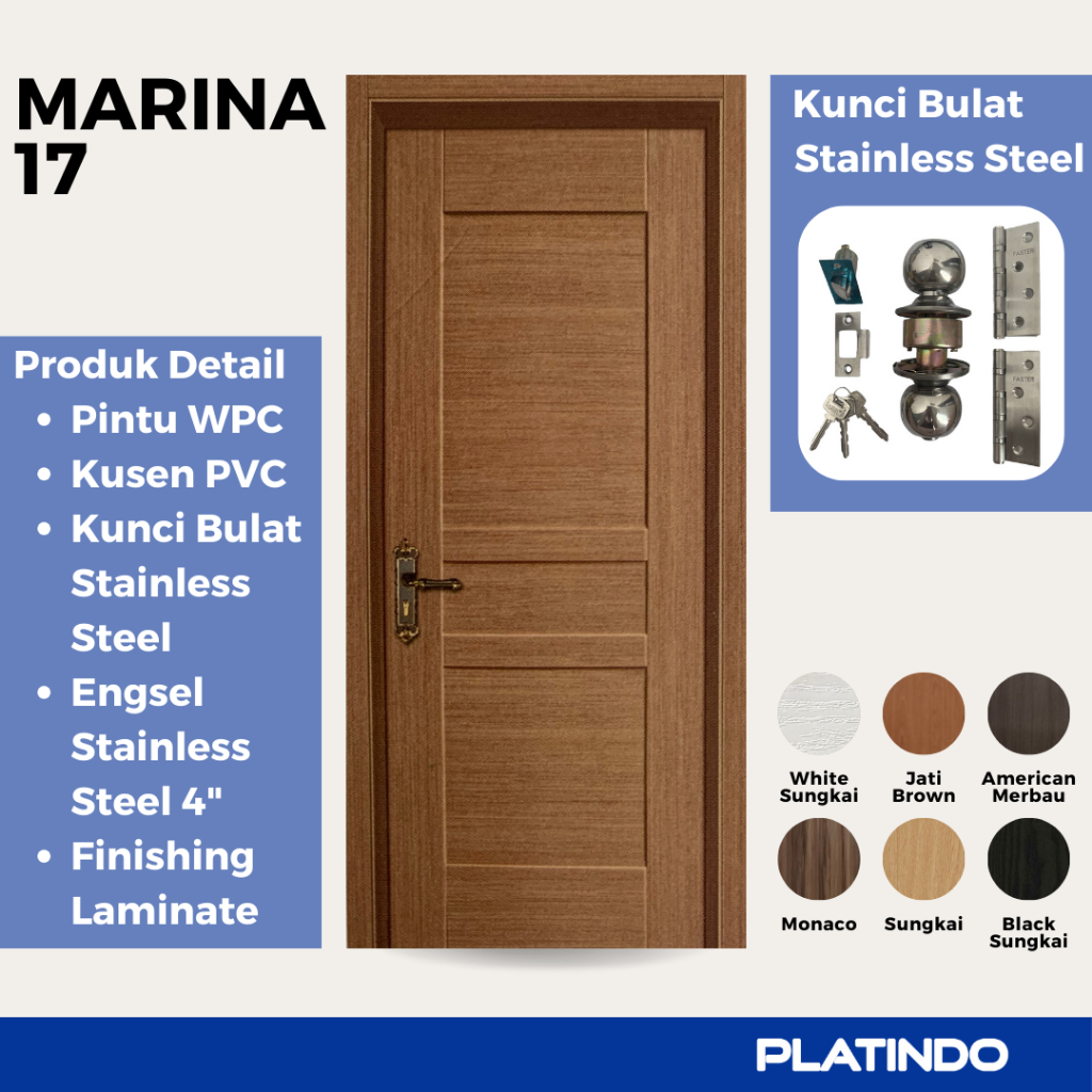 Jual Pintu Platindo WPC Marina 17 (Custom Ukuran) | Shopee Indonesia