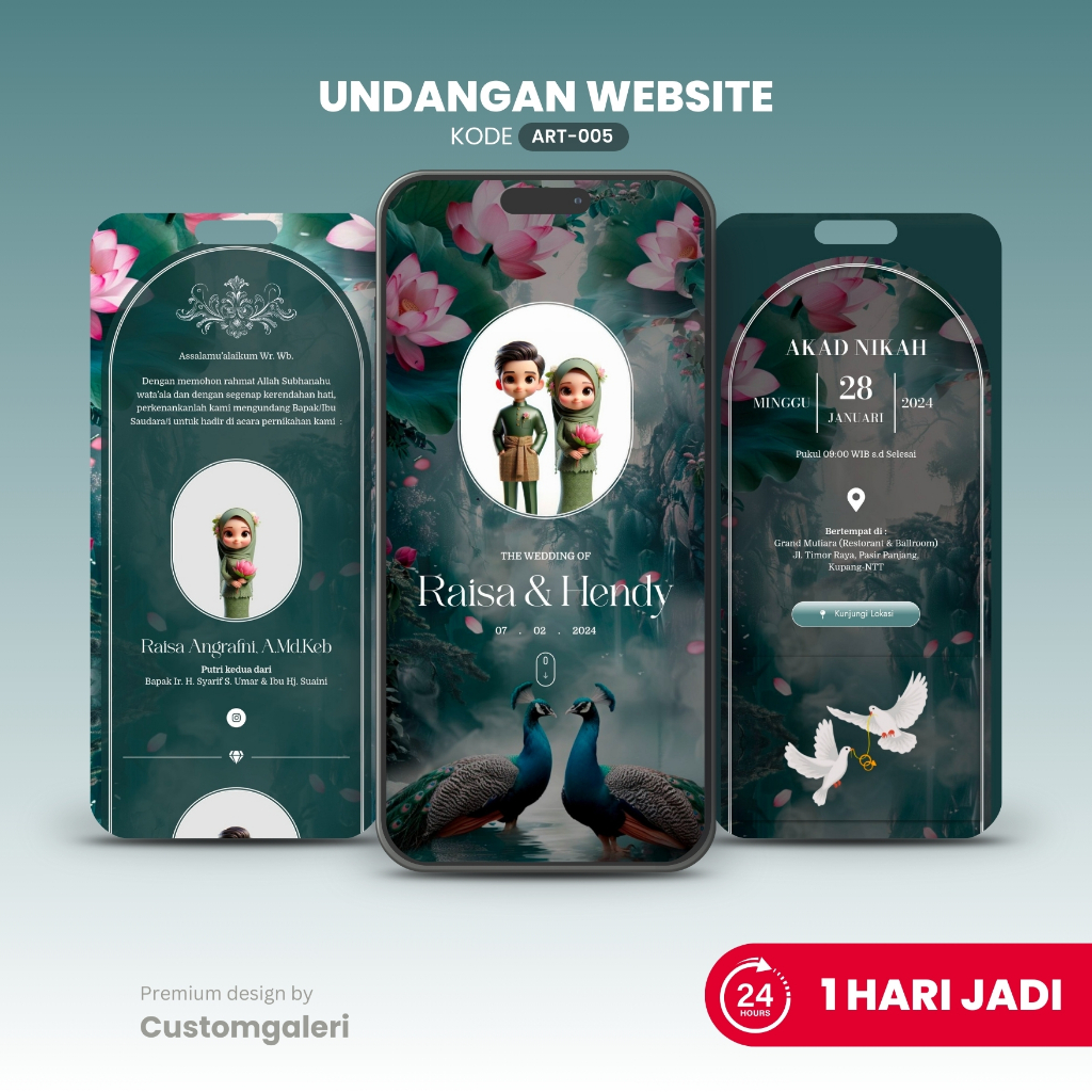 Jual Undangan Digital Website Pernikahan Premium dan Elegant | Tema Art ...