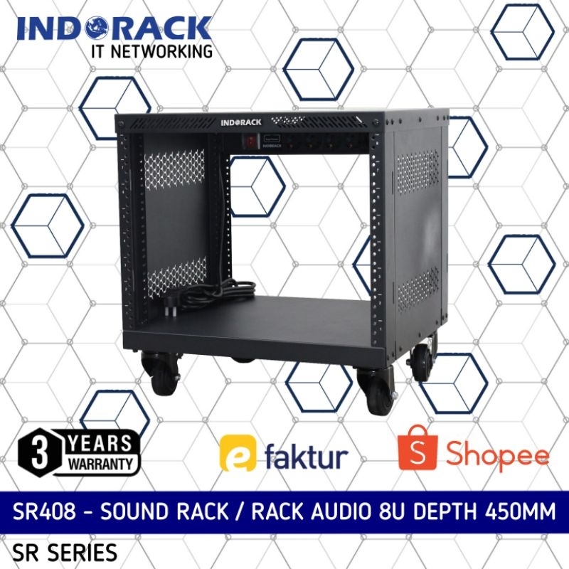 Jual SR408 Sound Rack 8U Depth 450mm INDORACK Rak Audio System ...