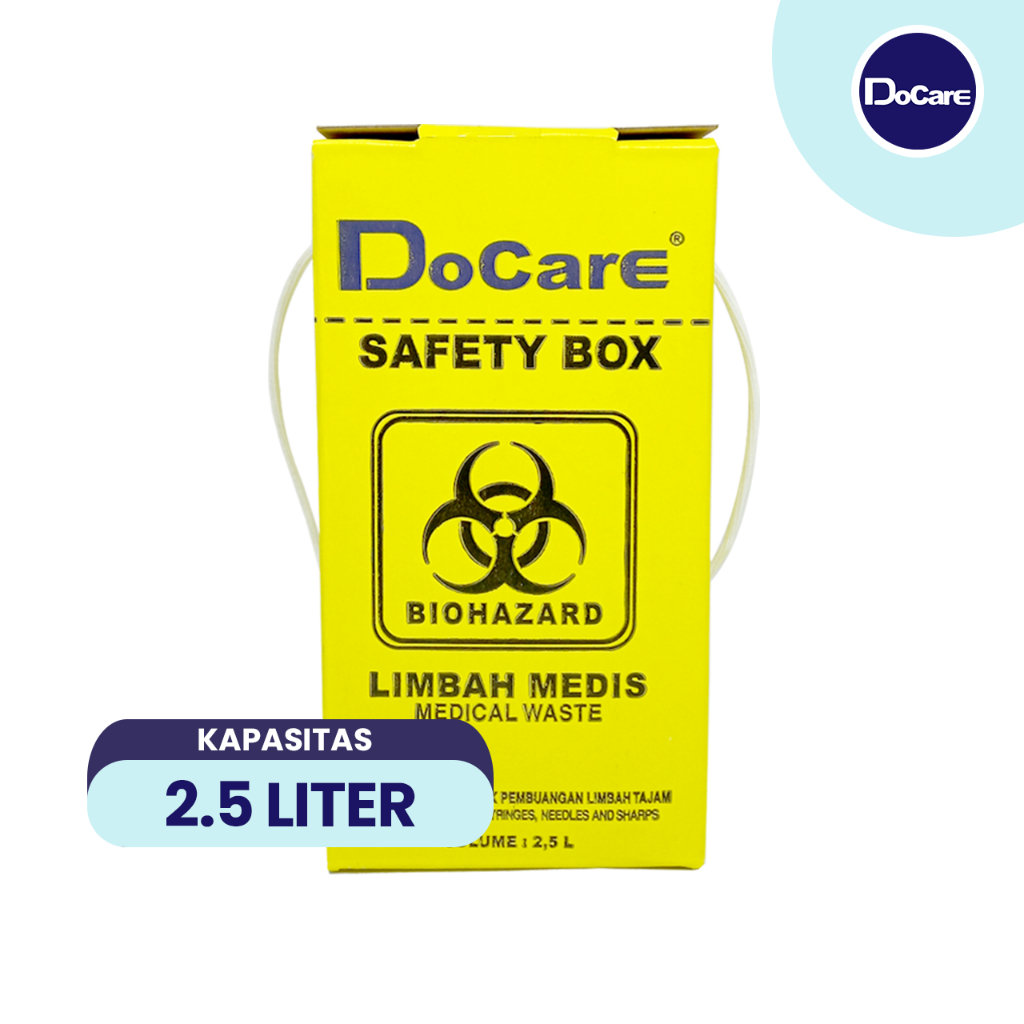 Jual DoCare Safety Box 2,5L - 1 Lembar / Tempat Sampah Medis ...