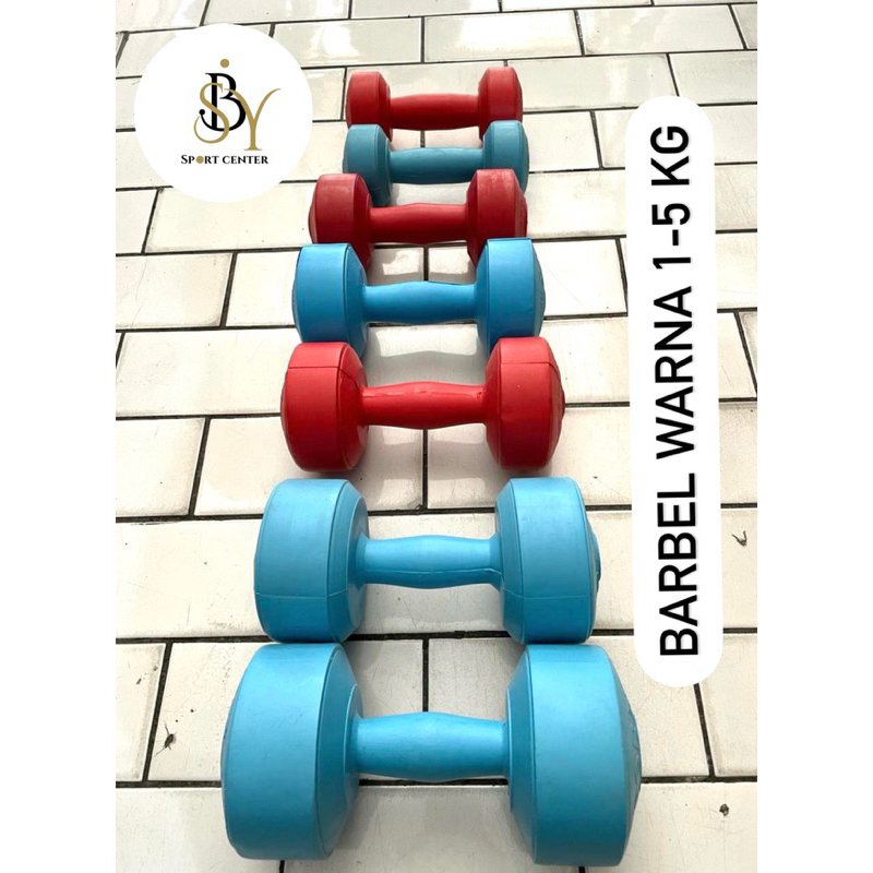Jual Barbel Plastic Warna / Dumbell Plastic 5KG Merk XSPORT Kualitas ...