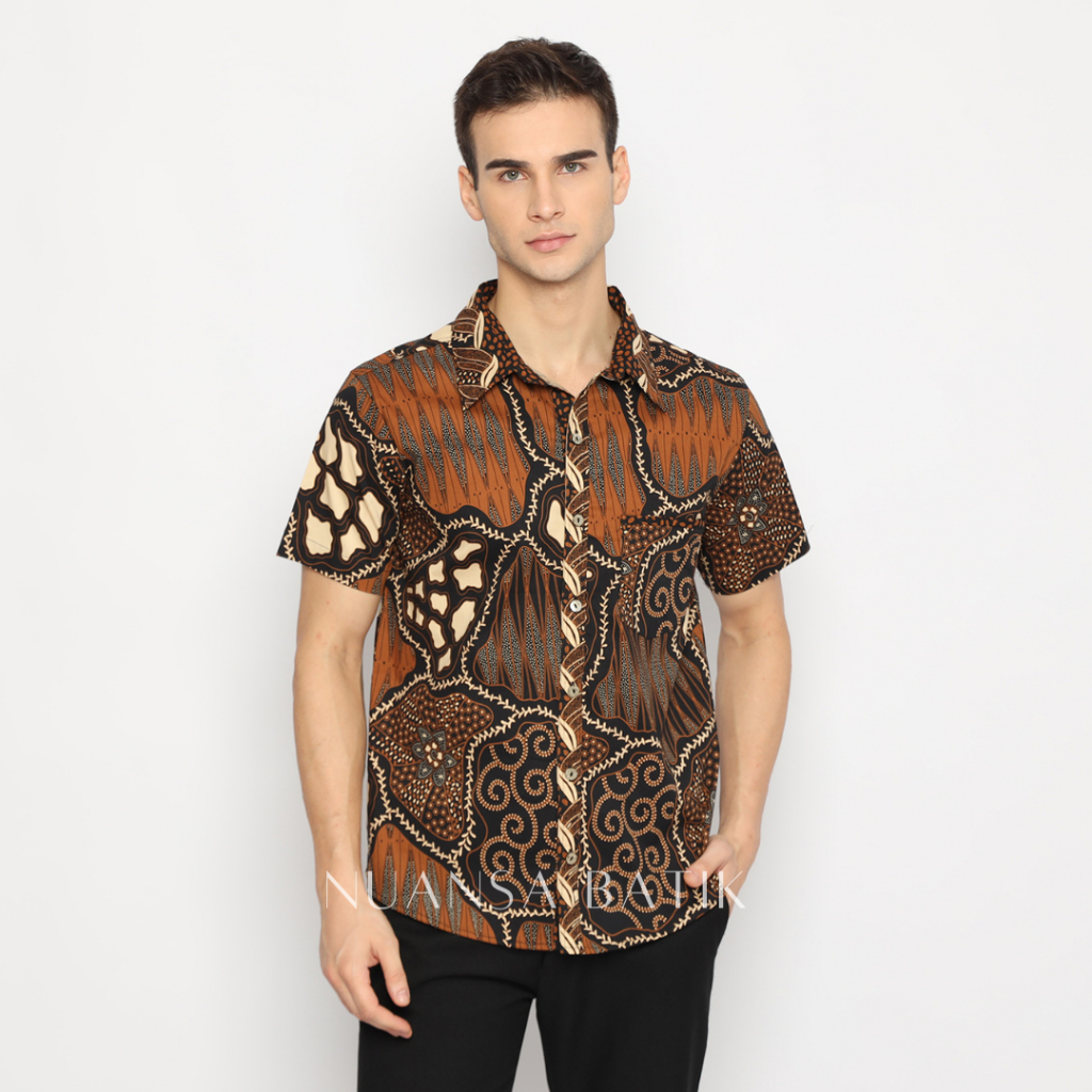 Jual Nuansa Batik Hem Batik Pria Lengan Pendek Bahan Katun Stretch ...