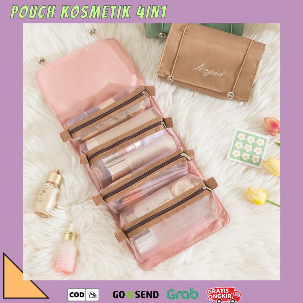 Jual TAS KOSMETIK 4 IN 1 / TAS MAKE UP / MAKEUP POUCH 4IN1 | Shopee ...