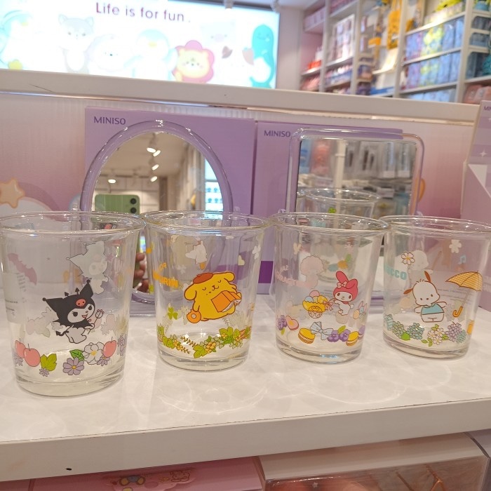 Jual Official BALI MINISO Mug / Gelas Kaca Sanrio Sanrio Water Glass ...