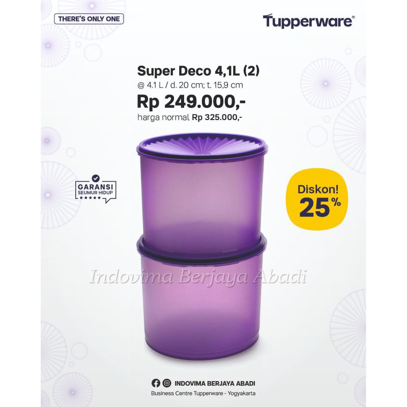 Jual Tupperware Super Deco 4.1L 1pcs | Shopee Indonesia