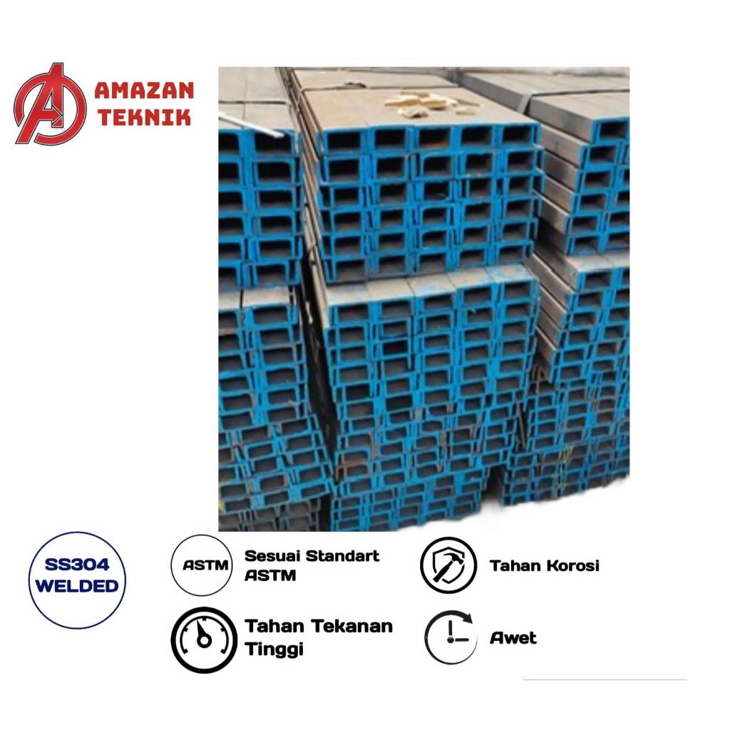 Jual UNP Besi 100 x 50 x 5mm X 6 Meter - 48KG | Shopee Indonesia