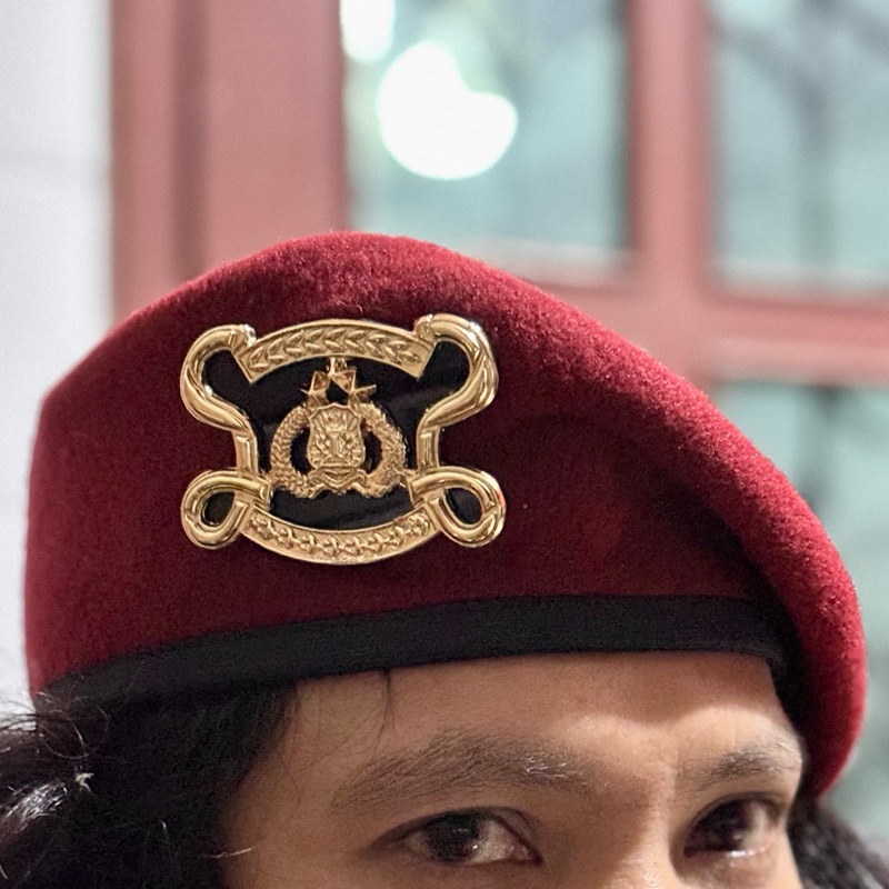 Jual topi baret merah tua reskrim | reserse + emblem mirror | Shopee ...