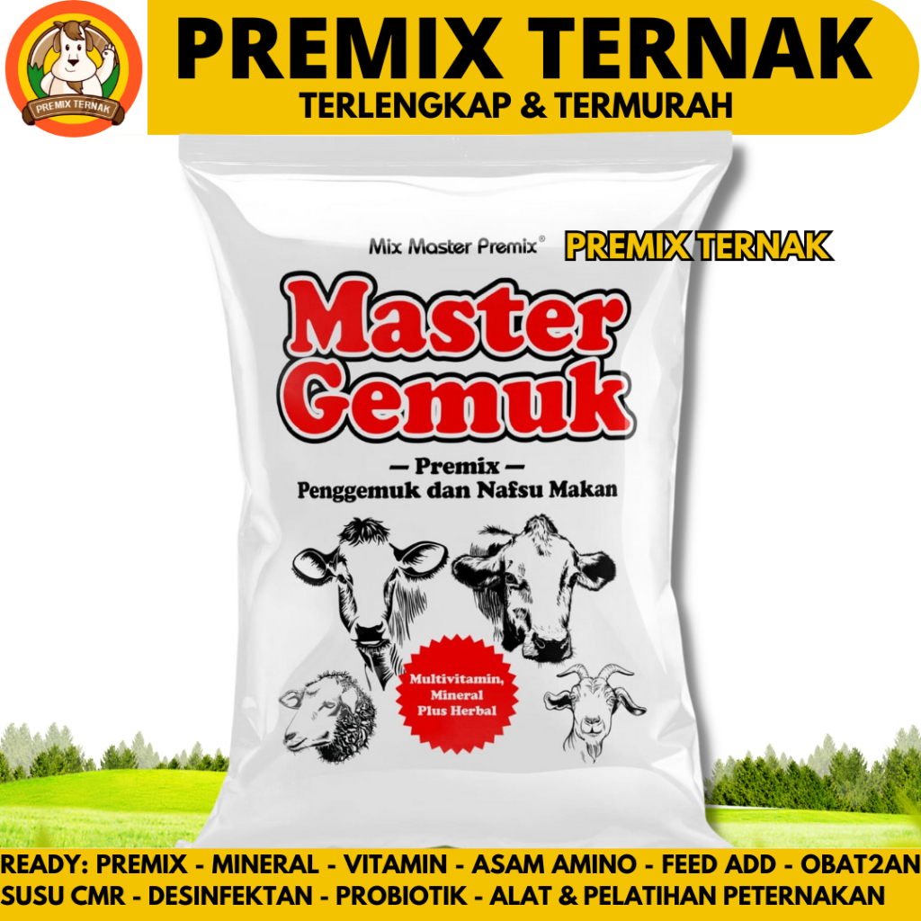 Jual Premix Sapi MASTER GEMUK 1 KG - Premix Vitamin Mineral Penggemuk dan Nafsu Makan Sapi ...