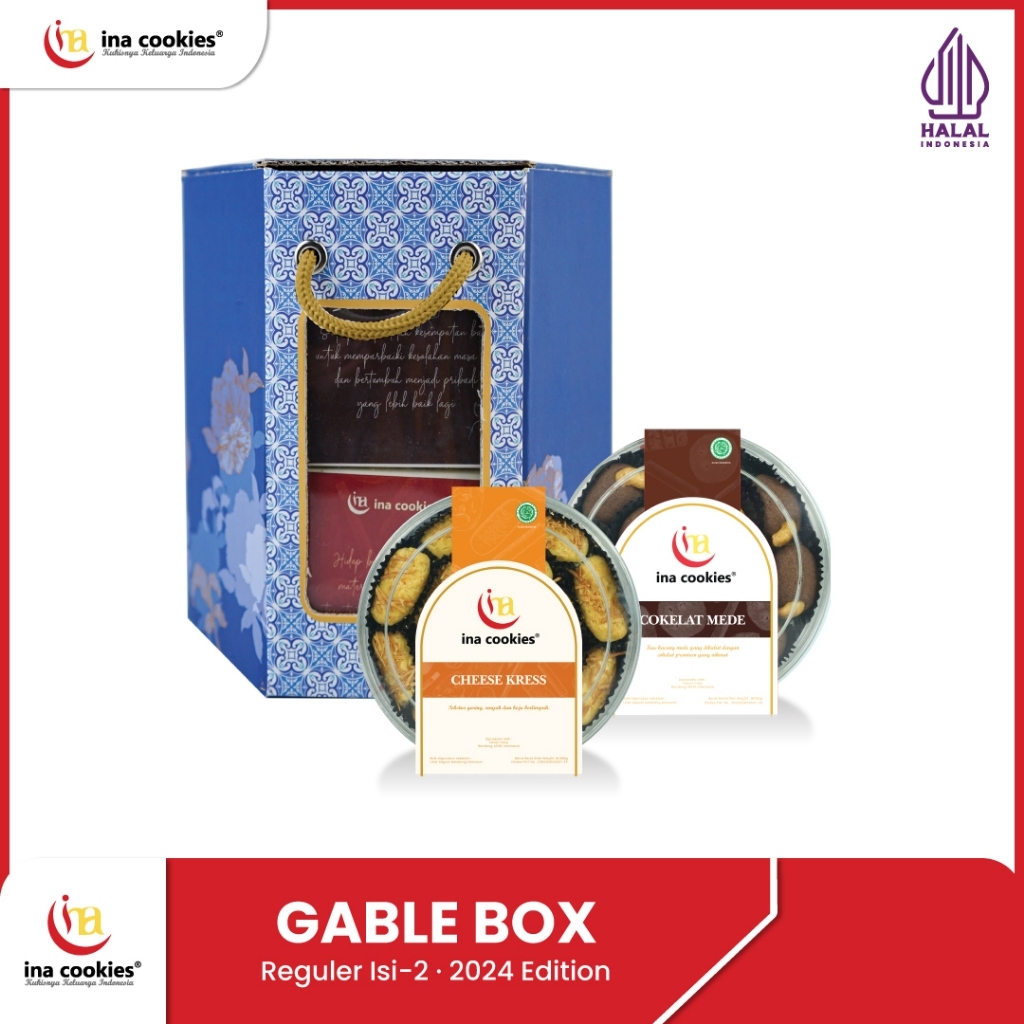 Jual Hampers Gable Box Reguler Ina Cookies Kue Kering Premium Isi 2 ...