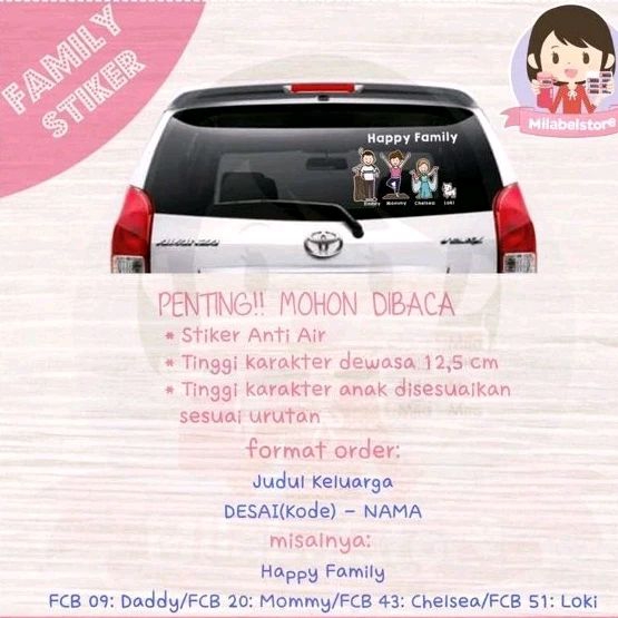 Jual MILABELSTORE - FAMILY CAR/ STIKER KELUARGA DI MOBIL (ANTI AIR ...