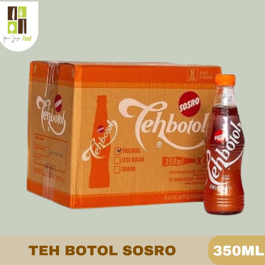 Jual Teh Botol Sosro / Teh Botol Original / Kemasan Botol 350 ML 1 KARTON / 12 PCS | Shopee ...