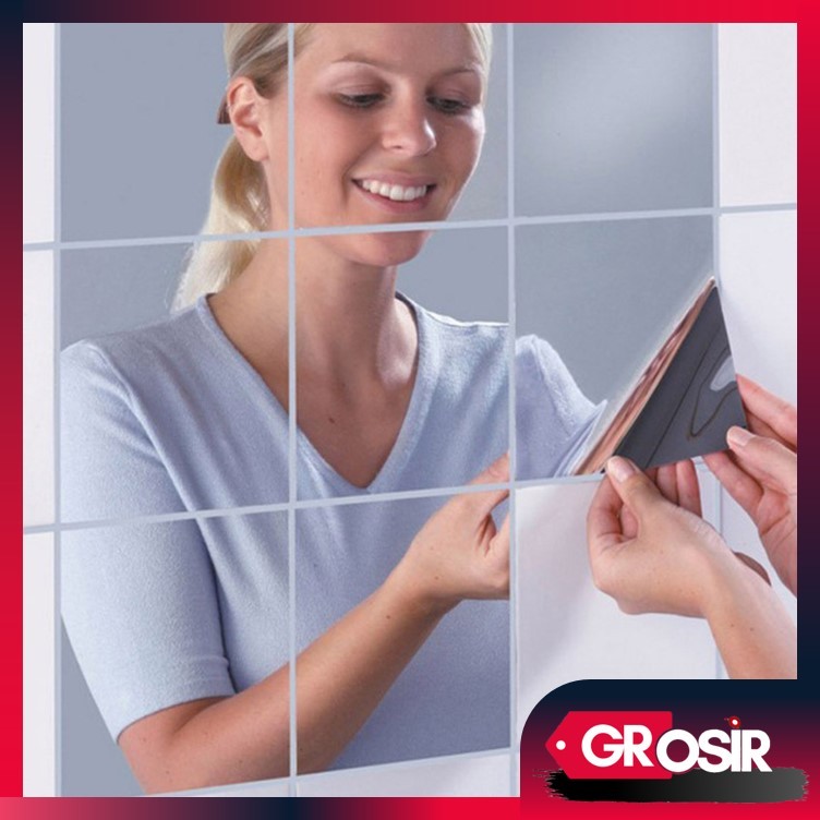 Jual Grosir - 5323 Cermin Dinding Bentuk Petak / Stiker Cermin 15cm ...