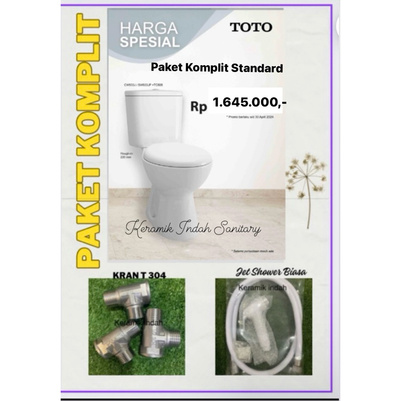 Jual Closet Duduk TOTO promo CW633 putih Original | Shopee Indonesia