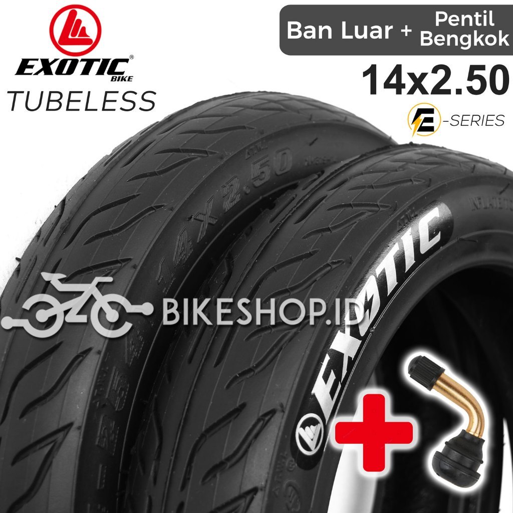Jual Ban luar sepeda listrik tubles 14 x 2.50 inch tubeless pentil ...