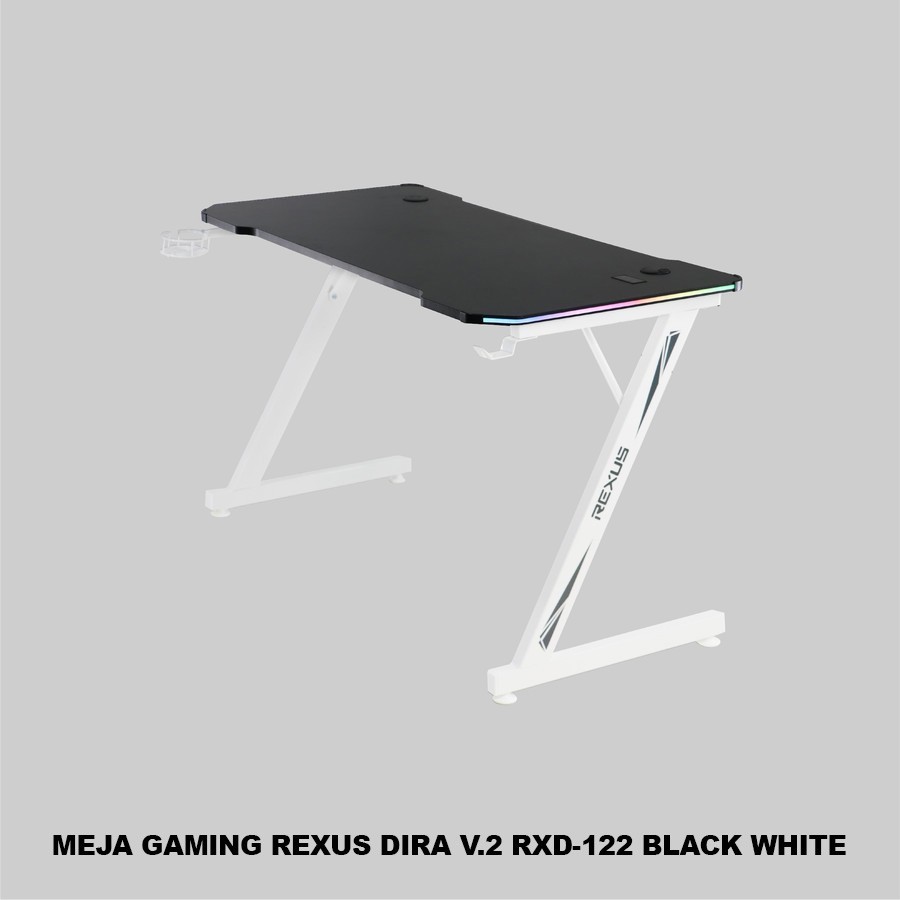 Jual MEJA GAMING REXUS DIRA V.2 RXD-122 - BLACK WHITE | Shopee Indonesia