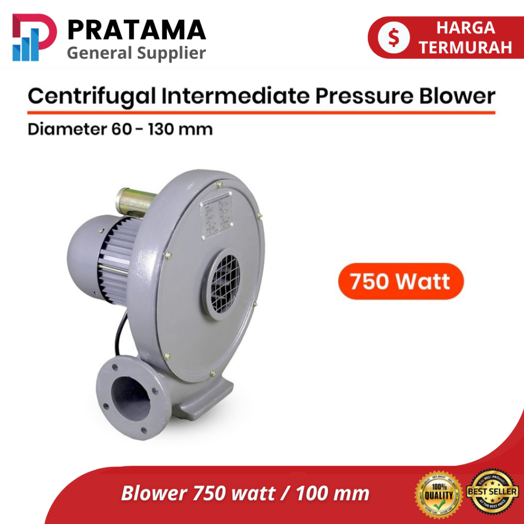 Jual Centrifugal blower fan Intermediate Pressure Blower 750 watt / 100 ...