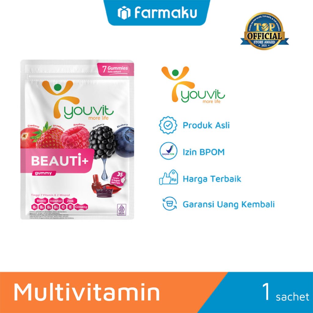 Jual Youvit Gummy Beautiplus 7 Day Sachet | Shopee Indonesia