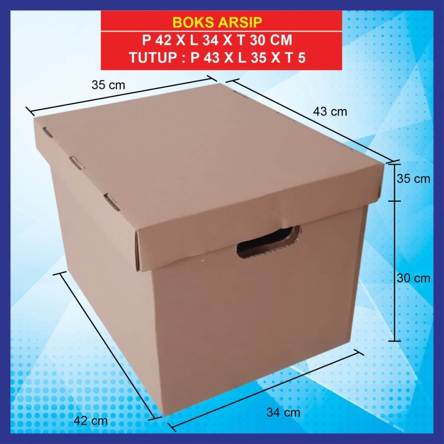 Jual UKURAN : 42 X 34 X 30 Kardus Arsip / Box File / Boks Arsip Besar | Shopee Indonesia