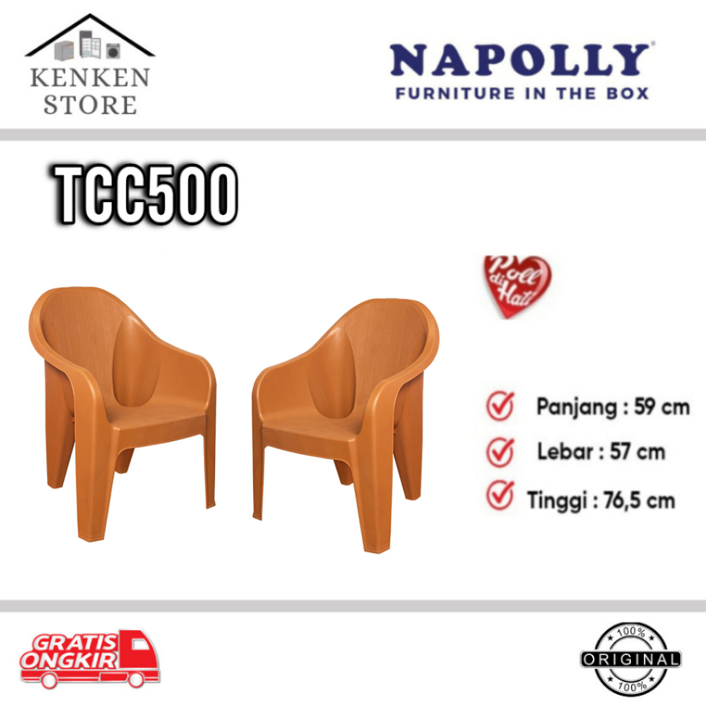 Jual KURSI PLASTIK NAPOLLY TERAS TCC500 | Shopee Indonesia
