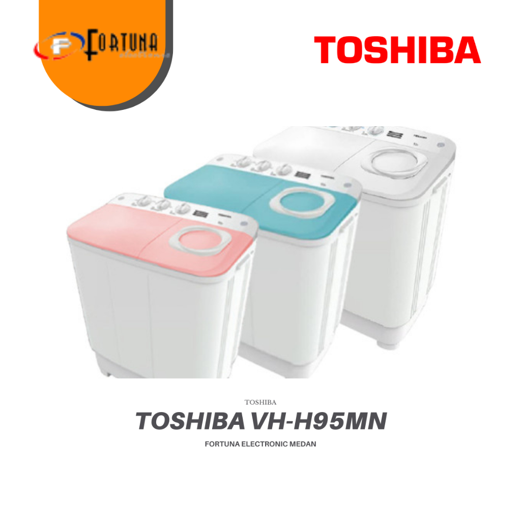 Jual MESIN CUCI 2 TABUNG TOSHIBA VH-H95MN 9 KG LOW WATT CUCI & KERING ...