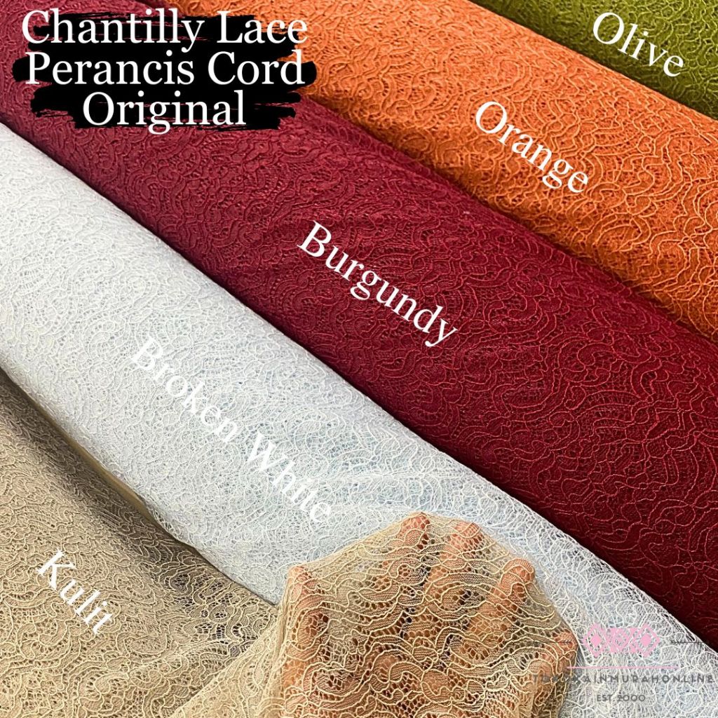 Jual Kain Brokat Kebaya Lace Chantilly (Prancis) Cord Original 100% ...
