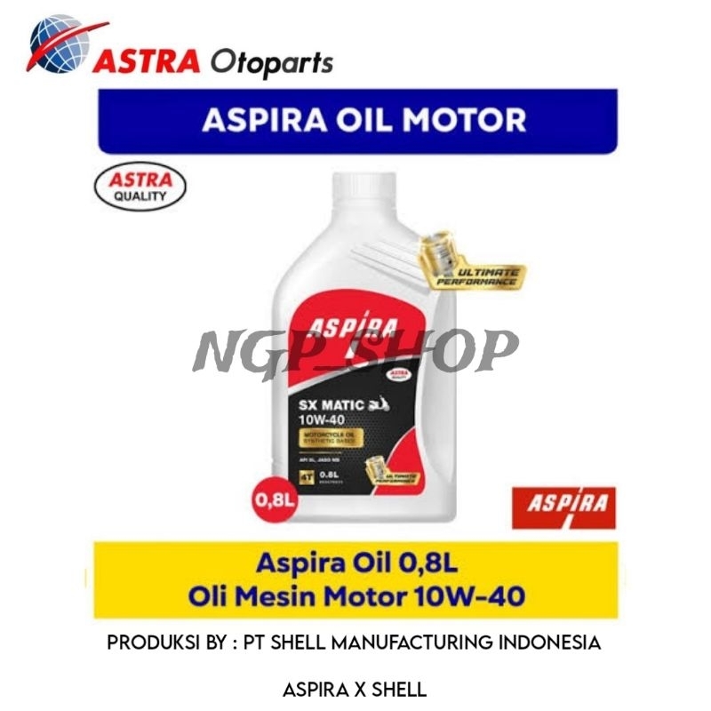Jual Oli Motor Aspira Matic Yamaha / Honda / Suzuki 10W-40 Aspira Oil 0 ...