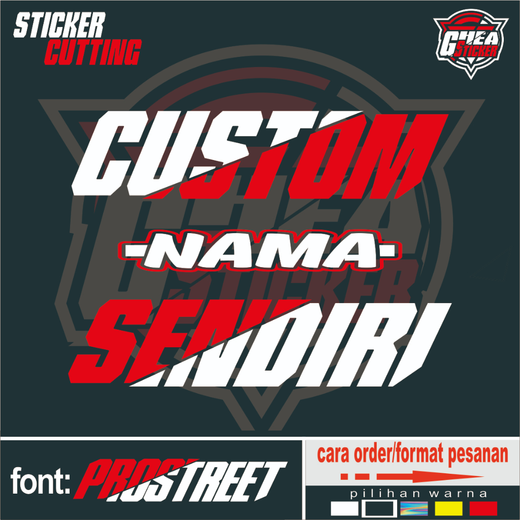 Jual Stiker CUSTOM NAMA Ala-ala Prostreet - Sticker Cutting Custom Nama ...